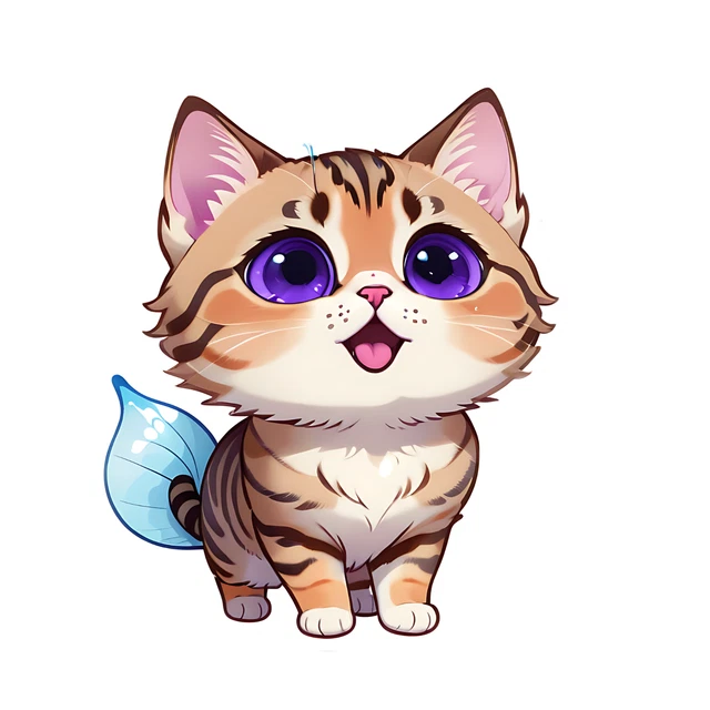 DOPASTICKER Orange Cat Sticker " Cute Fluffy Galaxy Purple Kitty Kitten ...