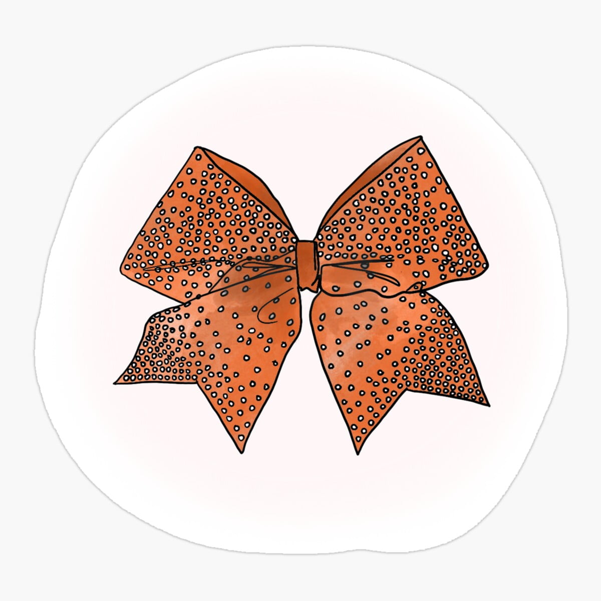 DOPASTICKER Orange Cheer Bow Sticker, Phone Sticker Water Bottle ...