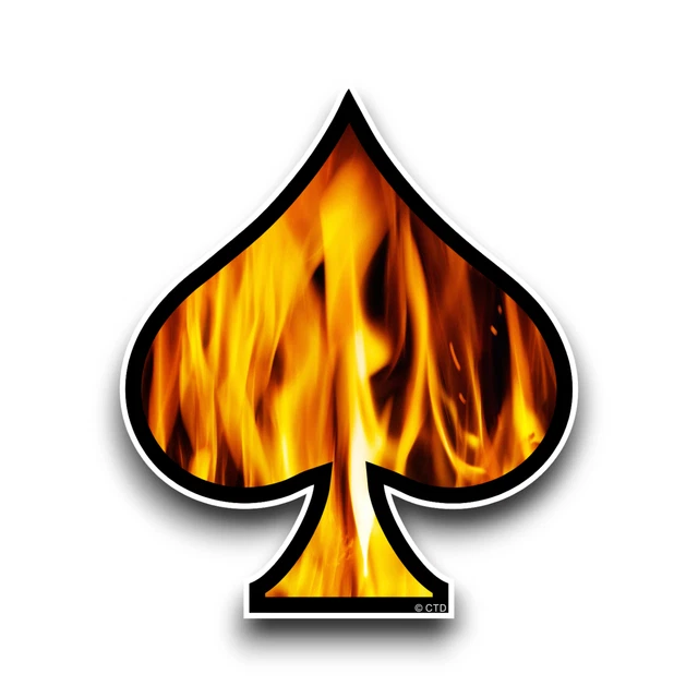 DOPASTICKER Orange Fire Flames Effect Ace Of Spades Car Sticker Phone ...