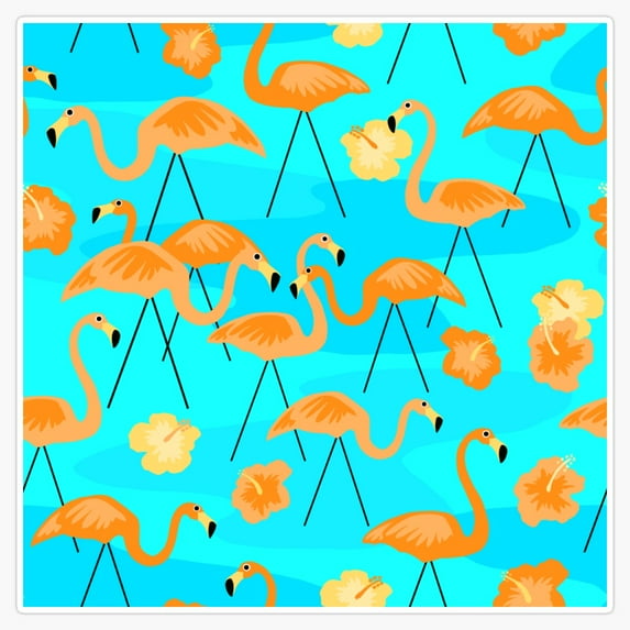 DOPASTICKER Orange Flamingoes Sticker, Phone Sticker Water Bottle ...