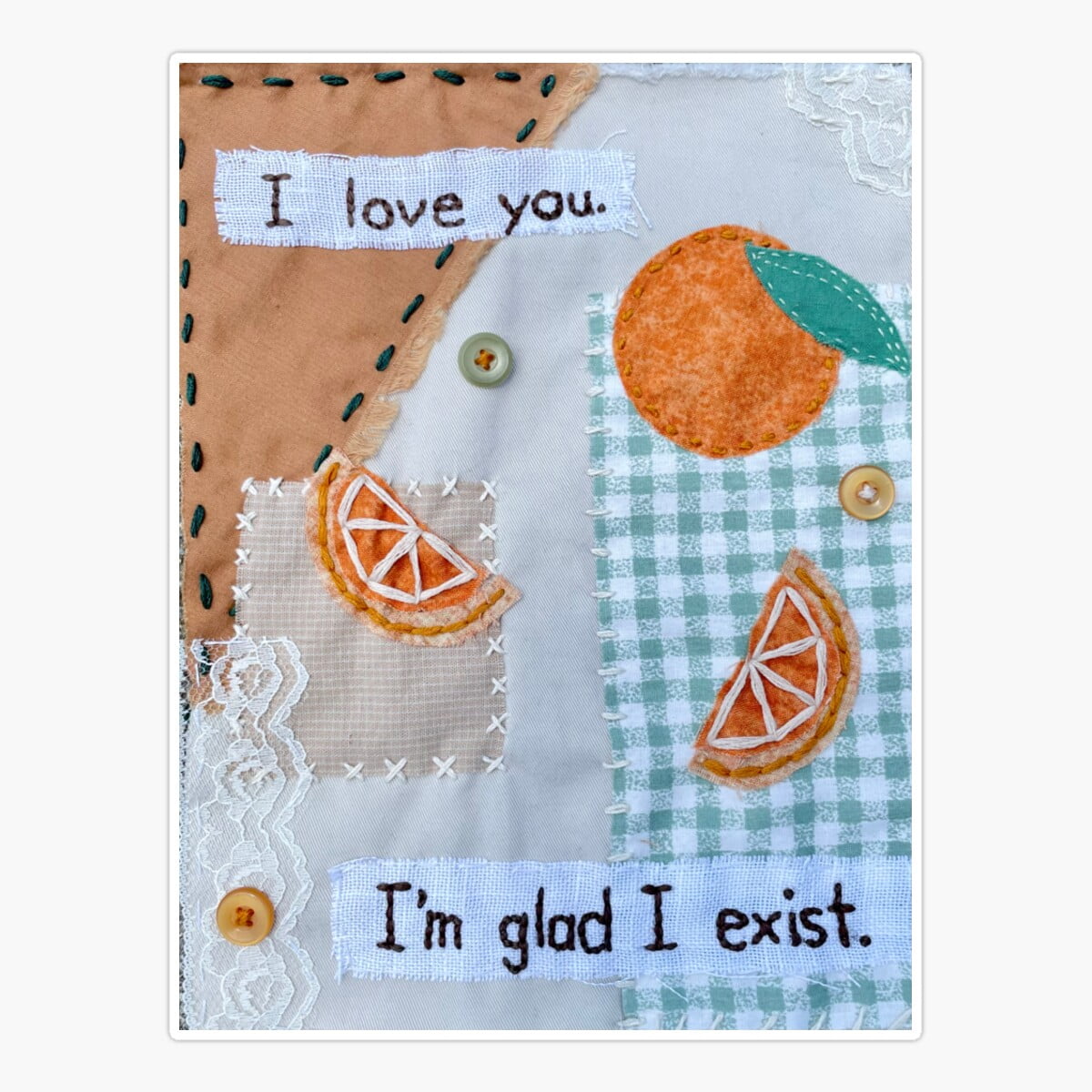 DOPASTICKER Orange Mixed Media Collage Sticker, Phone Sticker Car ...