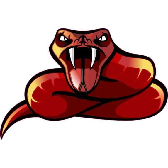 DOPASTICKER Orange Viper Mascot Sticker Vehicle School Sticker Phone ...