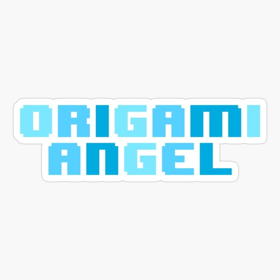 DOPASTICKER Origami Angel Pixel Blue Sticker, Phone Sticker Car Sticker ...