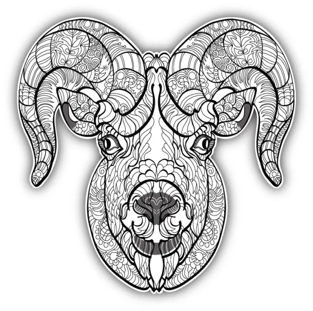 DOPASTICKER Ornamental Goat Head Sticker Decal Phone Decal Water Bottle ...