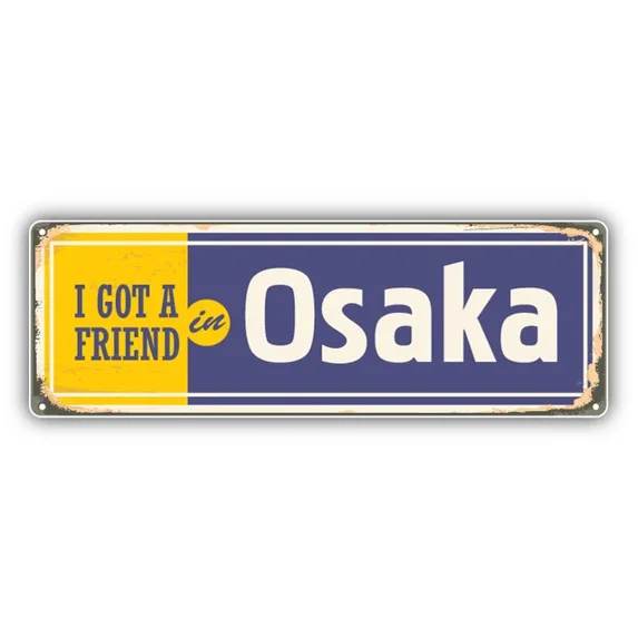 DOPASTICKER Osaka Retro Travel Tin Sign Sticker Decal Phone Decal Water ...