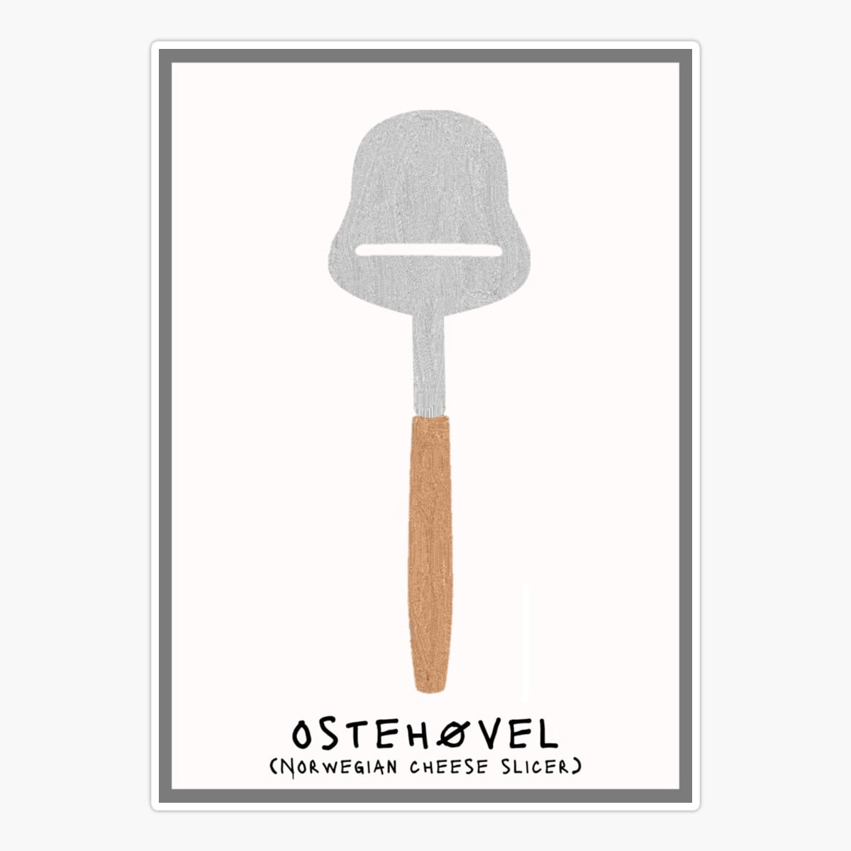 DOPASTICKER Ostehã¸Vel Norwegian Cheese Slicer Sticker, Phone Sticker ...