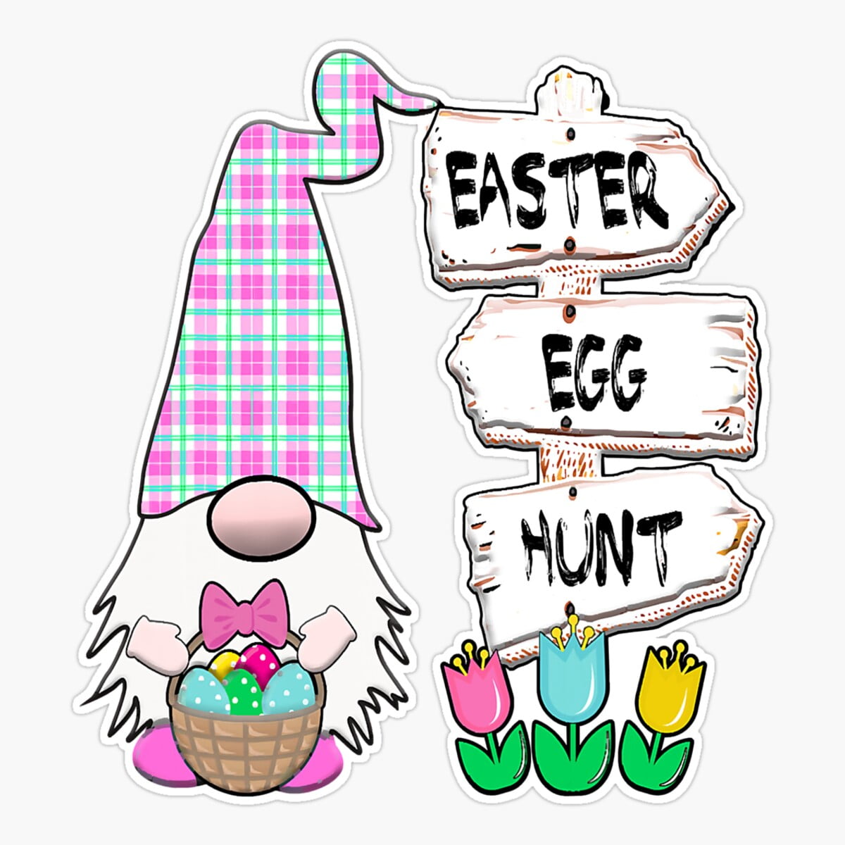 DOPASTICKER Osterzwerg Egg Hunt Pastell Spring Sticker, Phone Sticker ...