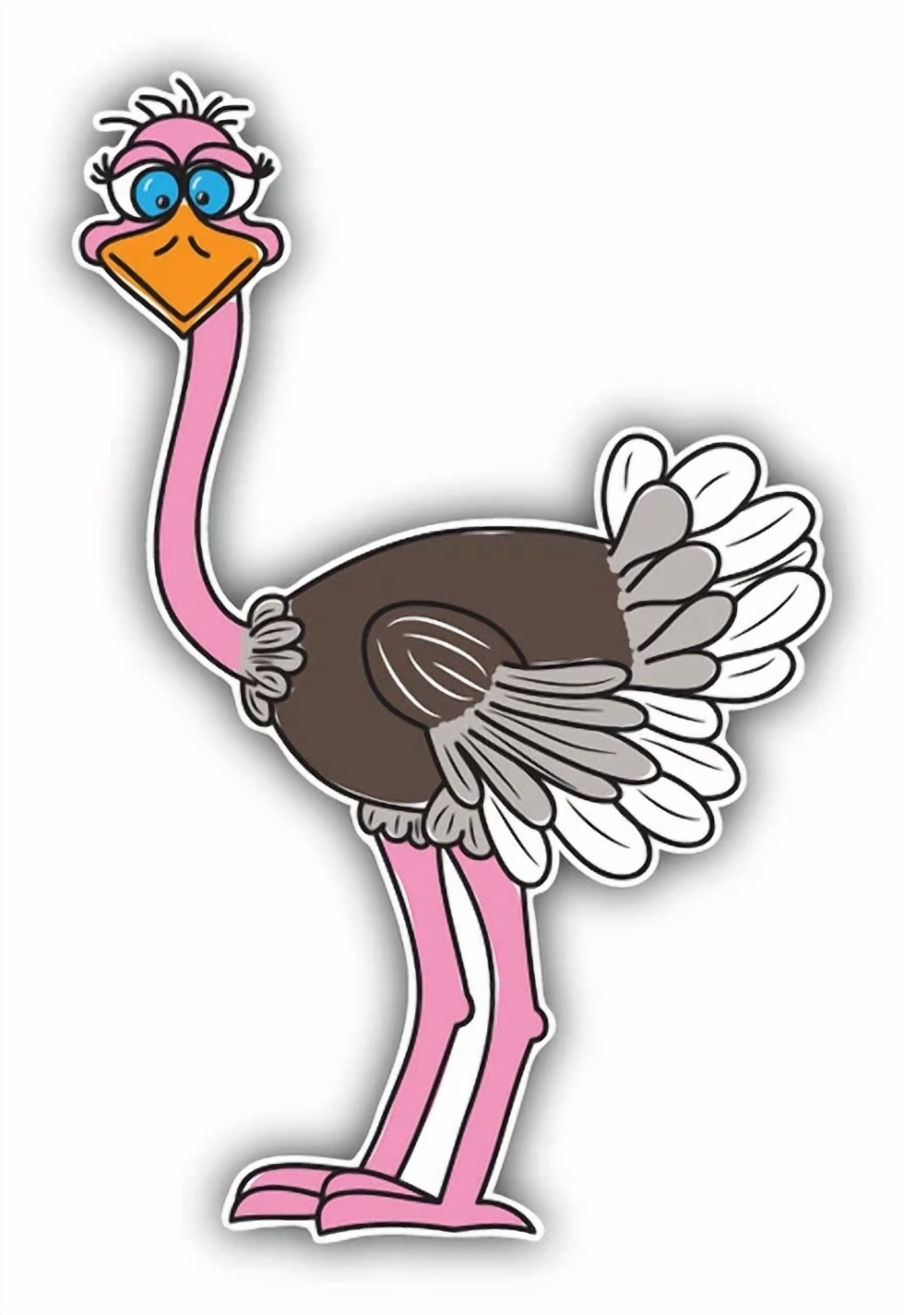 DOPASTICKER Ostrich Cartoon Art Decor Car Sticker Phone Water Bottle ...