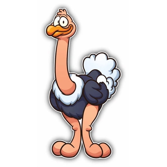 DOPASTICKER Ostrich Cartoon Car Sticker Phone Water Bottle Stickers ...