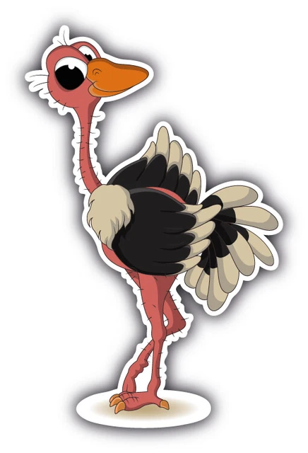 DOPASTICKER Ostrich Cartoon Sticker Decal Phone Decal Water Bottle ...