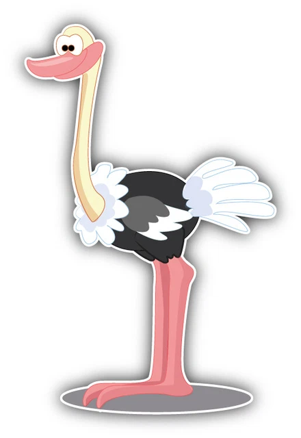 DOPASTICKER Ostrich Cartoon Sticker Decal Phone Decal Water Bottle ...