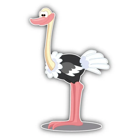 DOPASTICKER Ostrich Cartoon Sticker Decal Phone Decal Water Bottle ...