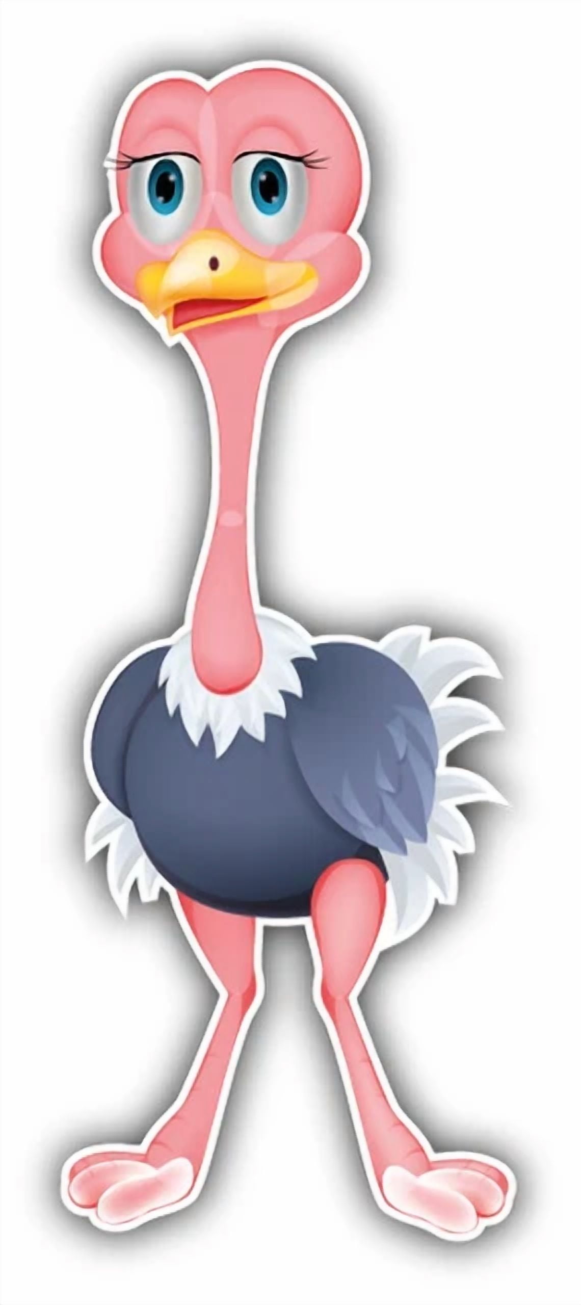 DOPASTICKER Ostrich Cartoon Sticker Decal Phone Decal Water Bottle ...
