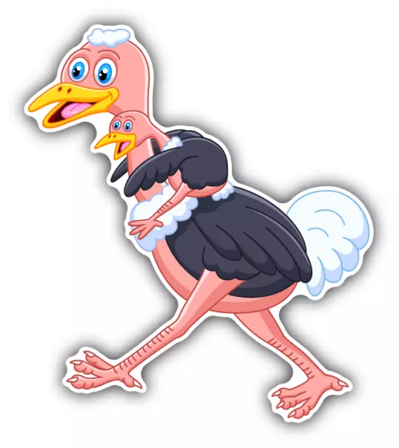 DOPASTICKER Ostrich Cute Cartoon Sticker Decal Phone Decal Water Bottle ...