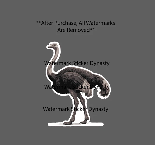 DOPASTICKER Ostrich Sticker Bird Desert Animal Farm Wildlife Sticker ...