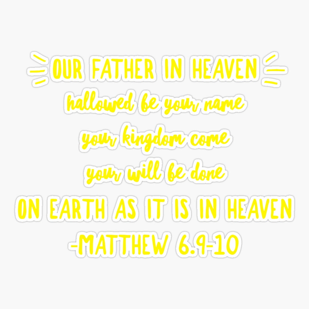 DOPASTICKER Our Father In Heaven, Bible Verse, Cool Tee Sticker, Phone ...