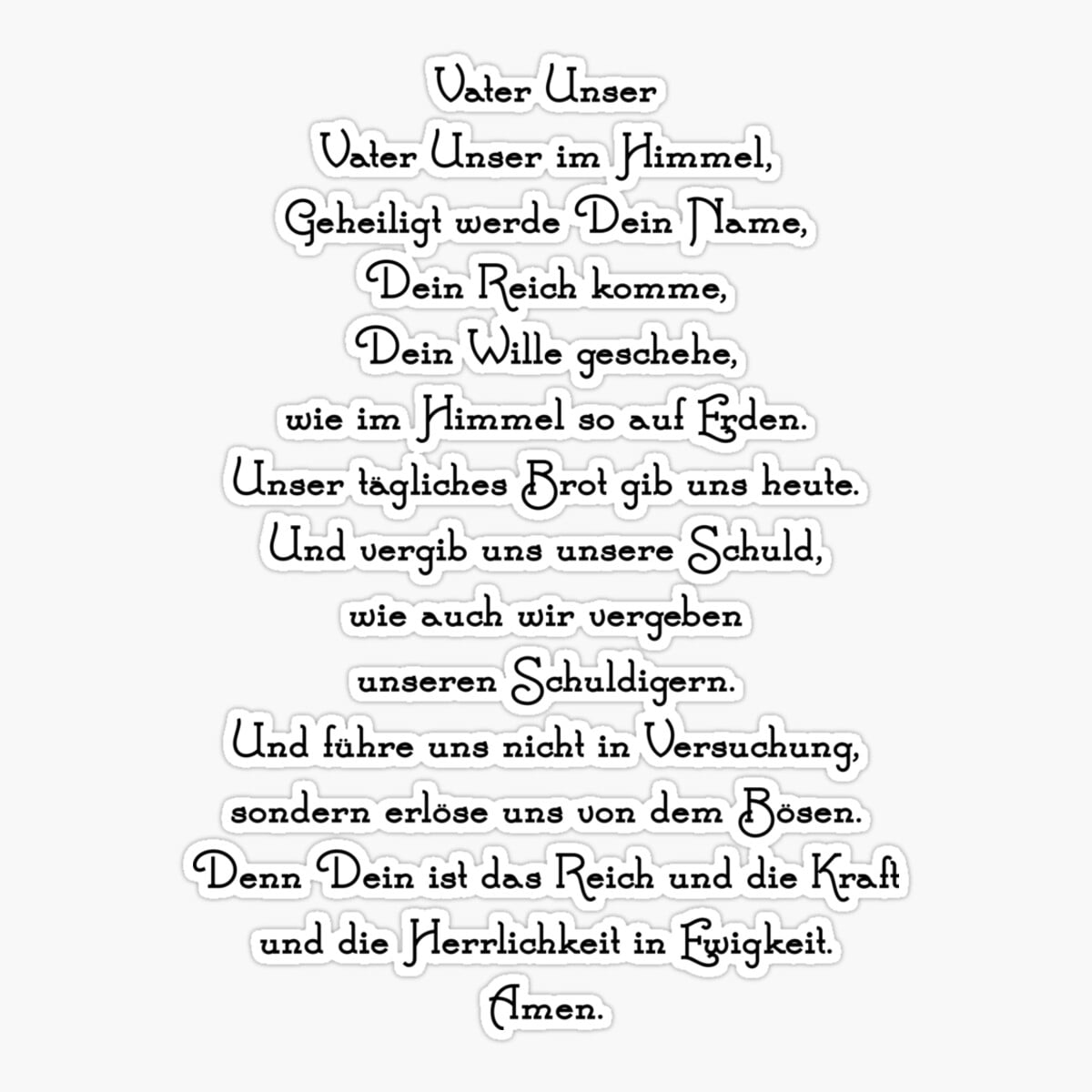 DOPASTICKER Our Father Prayer In German Sticker, Phone Sticker Car ...