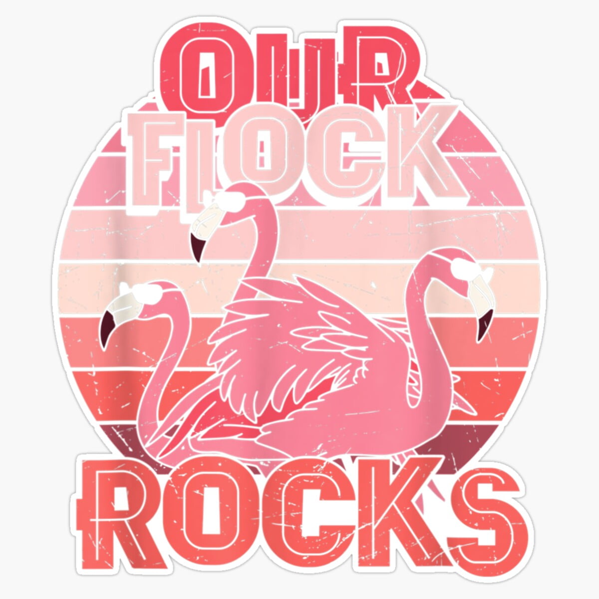 DOPASTICKER Our Flock Rocks Flamingo Matching Family Vacation Group ...