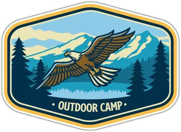 DOPASTICKER Outdoor Camp Bald Eagle Camping Wilderness Car Window ...
