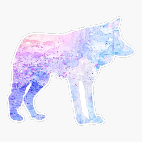 DOPASTICKER Outdoor Wild Nature Standing Wol In Sticker, Phone Sticker ...