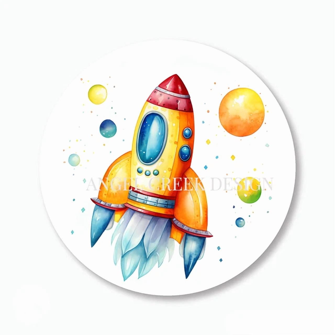 DOPASTICKER Outer Space Scrapbook Stickers Space Rocket Phone Decal ...