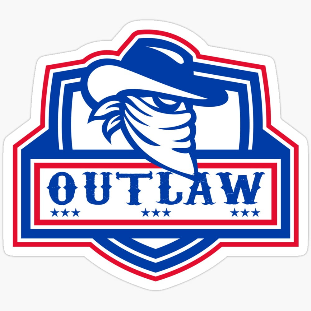 DOPASTICKER Outlaw Cowboy Mascot Shield Sticker Phone Decal Water ...