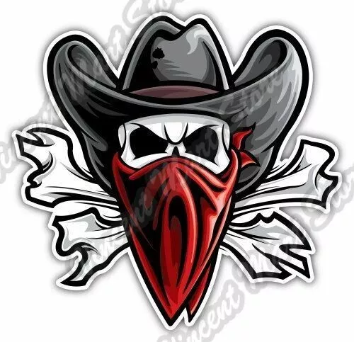 DOPASTICKER Outlaw Skull Texas Western Cowboy Bandit Car Sticker Decal ...