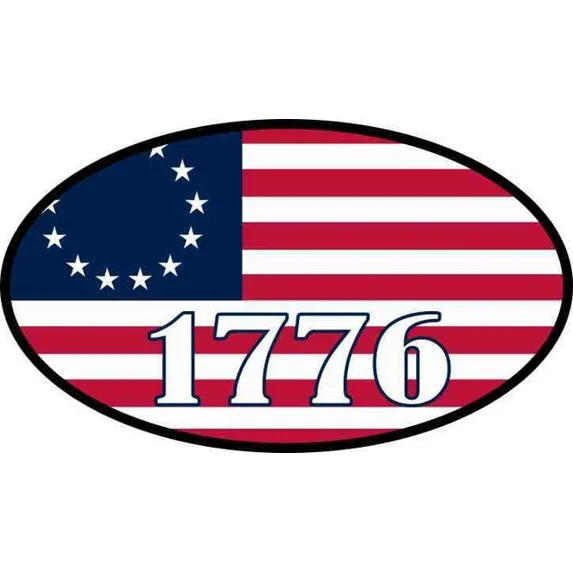 DOPASTICKER Oval 1776 Betsy Ross Flag Sticker Phone Sticker, Latop ...