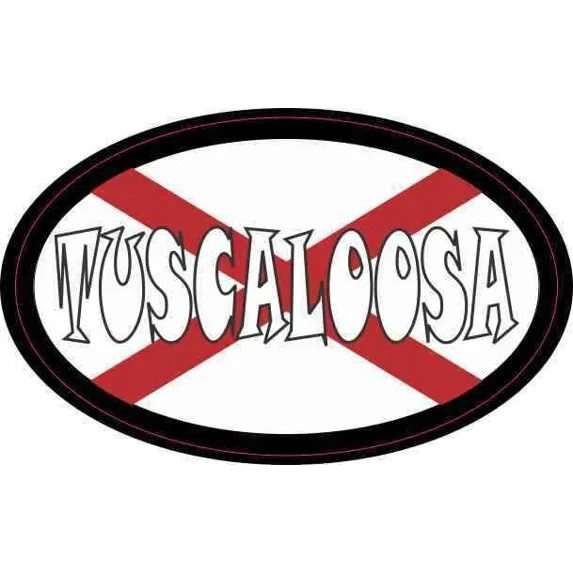 DOPASTICKER Oval Alabaman Flag Tuscaloosa Sticker Phone Sticker, Latop ...