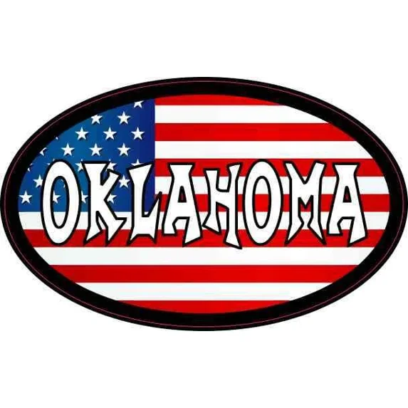 DOPASTICKER Oval American Flag Oklahoma Sticker Phone Sticker, Latop ...