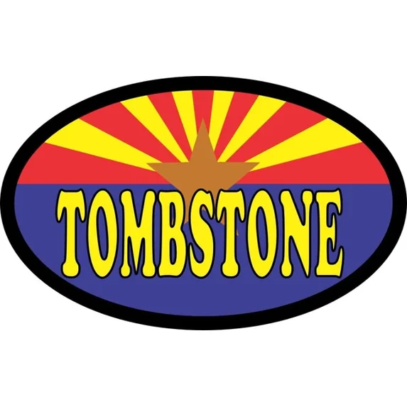 DOPASTICKER Oval Arizonan Flag Tombstone Sticker Phone Sticker, Latop ...