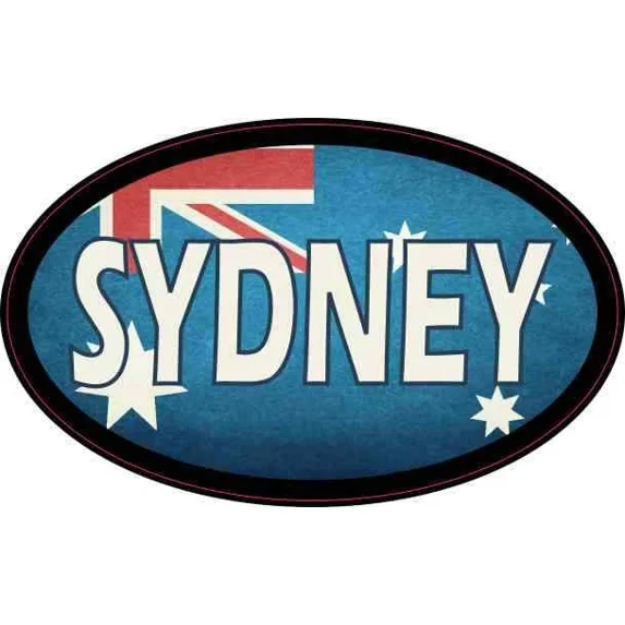 DOPASTICKER Oval Australian Flag Sydney Sticker Phone Sticker, Latop ...