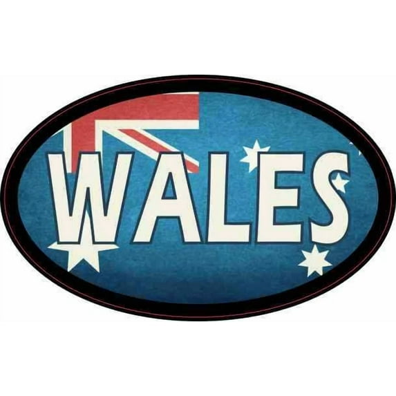 DOPASTICKER Oval Australian Flag Wales Sticker Phone Sticker, Latop ...