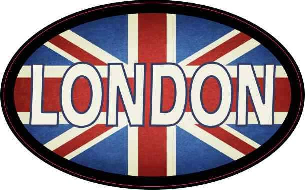 DOPASTICKER Oval British Flag London Sticker Phone Sticker, Latop ...