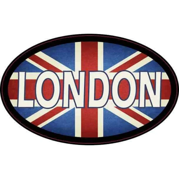 DOPASTICKER Oval British Flag London Sticker Phone Sticker, Latop ...