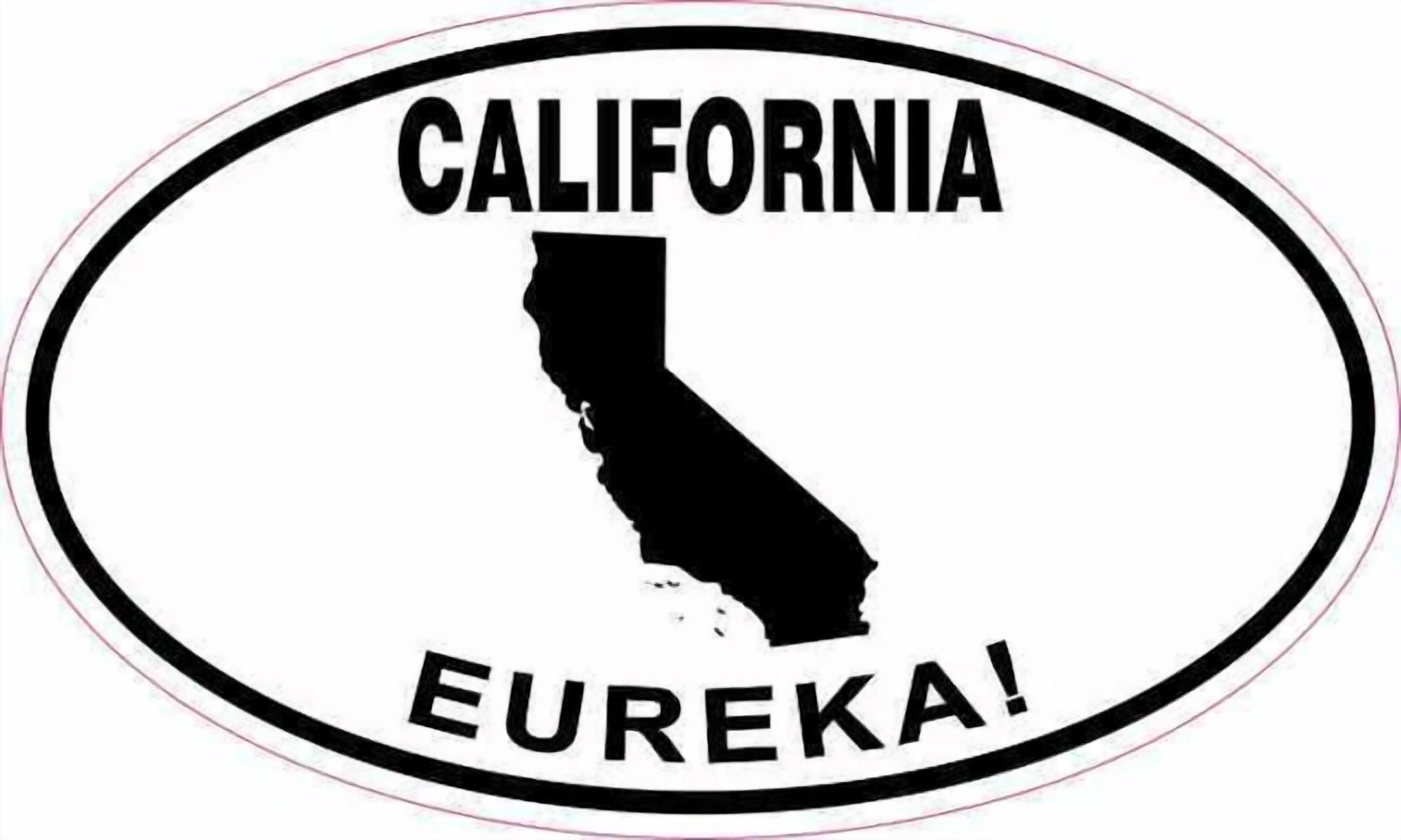 DOPASTICKER Oval California Eureka! Sticker Phone Sticker, Latop ...