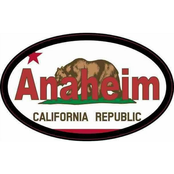 DOPASTICKER Oval Californian Flag Anaheim Sticker Phone Sticker, Latop ...