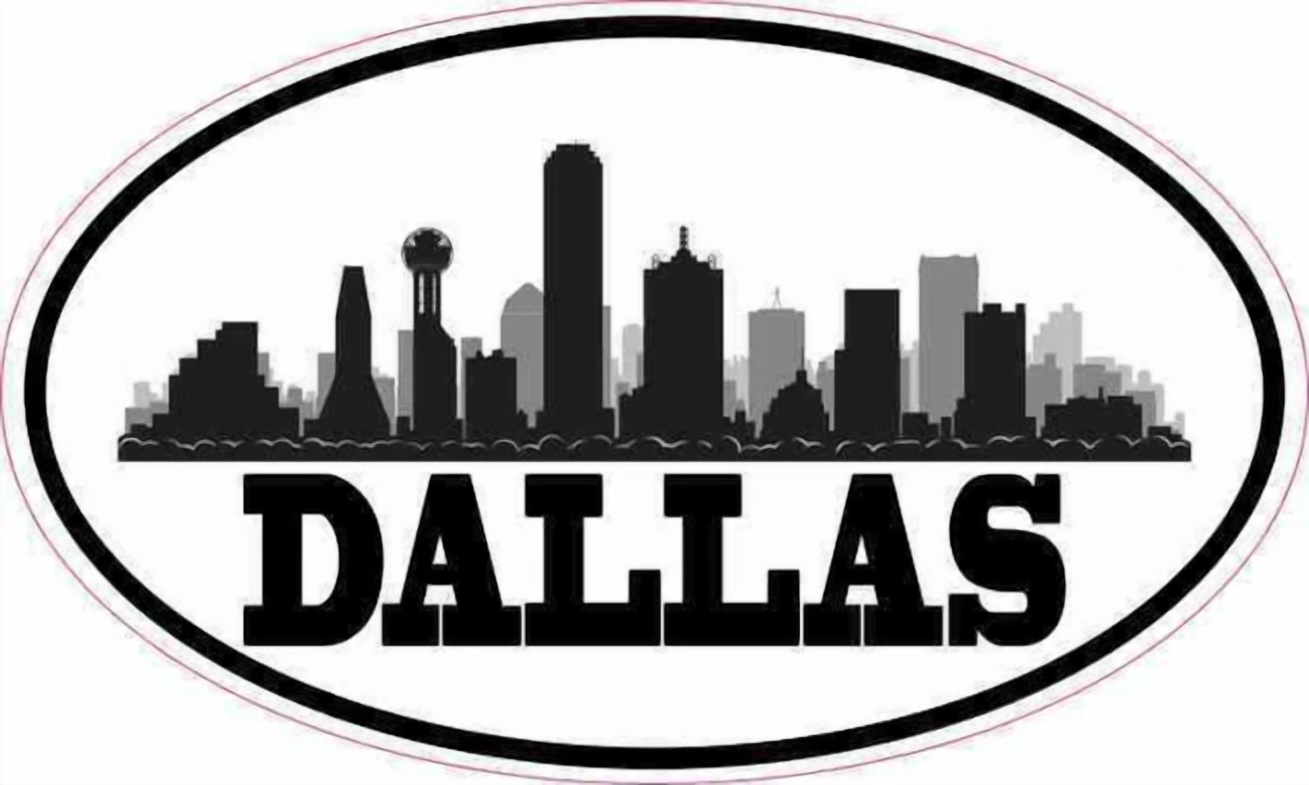DOPASTICKER Oval Dallas Skyline Sticker Phone Sticker, Latop Sticker ...