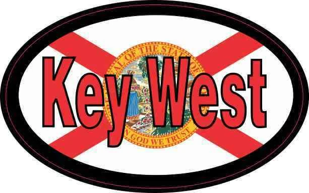 DOPASTICKER Oval Florida Flag Key West Sticker Phone Sticker, Latop ...