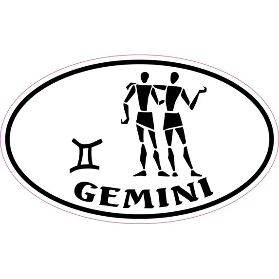 DOPASTICKER Oval Gemini Sticker Phone Sticker, Latop Sticker, Lover ...