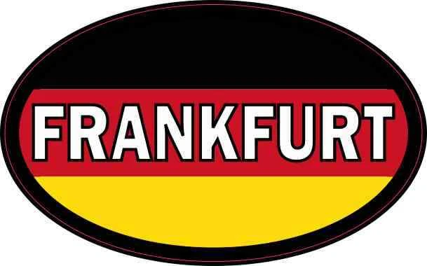 DOPASTICKER Oval German Flag Frankfurt Sticker Phone Sticker, Latop ...