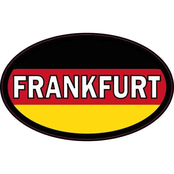 DOPASTICKER Oval German Flag Frankfurt Sticker Phone Sticker, Latop ...