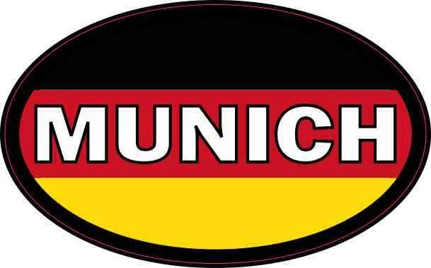 DOPASTICKER Oval German Flag Munich Sticker Phone Sticker, Latop ...
