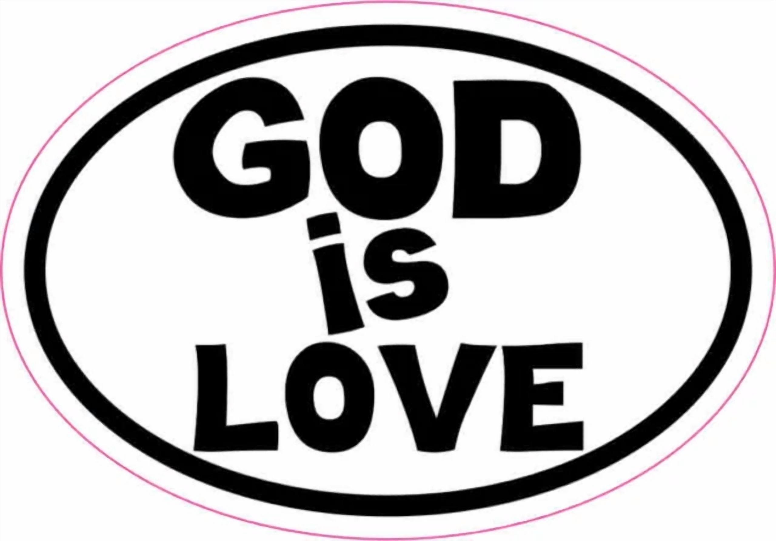 DOPASTICKER Oval God Is Love Stickers Vehicle Car Sticker Phone Sticker ...