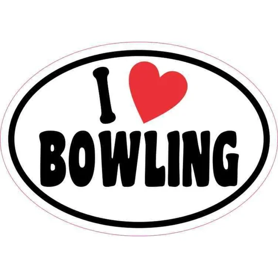 DOPASTICKER Oval I Love Bowling Sticker Phone Sticker, Latop Sticker ...