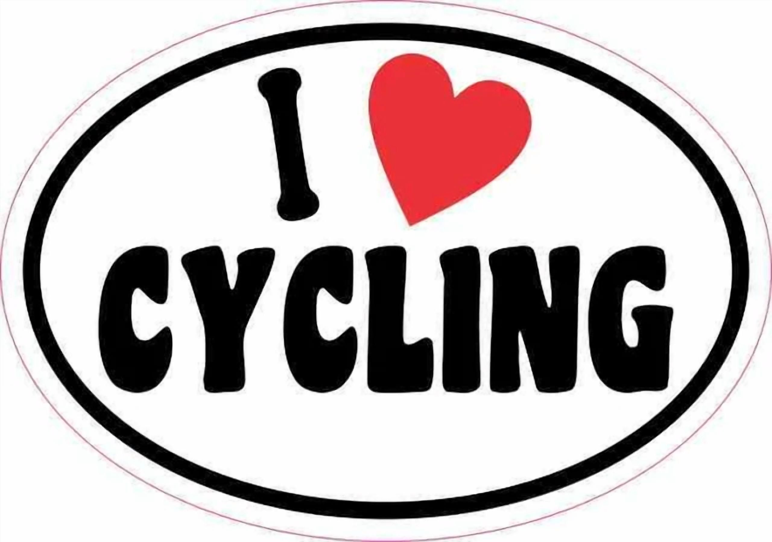 DOPASTICKER Oval I Love Cycling Sticker Phone Sticker, Latop Sticker ...