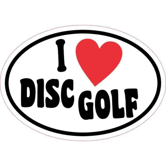DOPASTICKER Oval I Love Disc Golf Sticker Phone Sticker, Latop Sticker ...