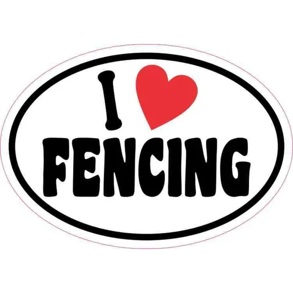 DOPASTICKER Oval I Love Fencing Sticker Phone Sticker, Latop Sticker ...