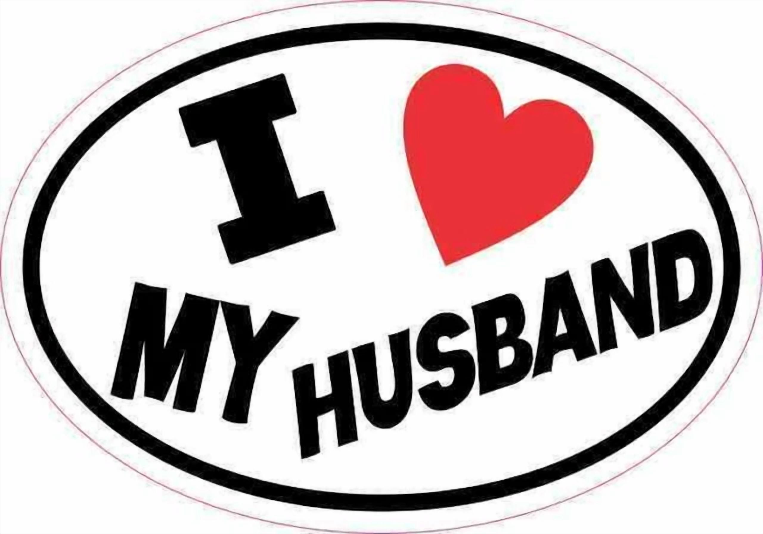 DOPASTICKER Oval I Love My Husband Sticker Car Truck Cup Tumbler ...