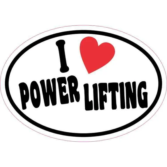 DOPASTICKER Oval I Love Power Lifting Sticker Phone Sticker, Latop ...